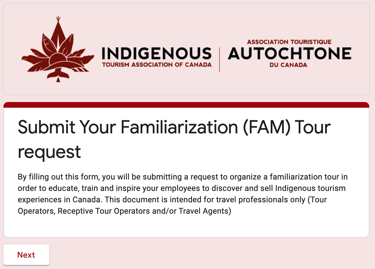 Familiarization Tour Request Form | Indigenous Tourism Association of ...